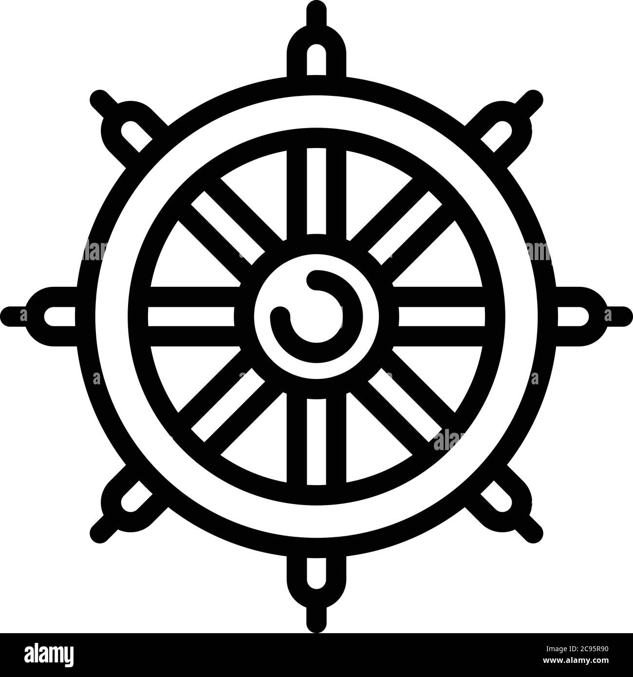 Travel ship wheel icon, outline style Stock Vector Image & Art - Alamy