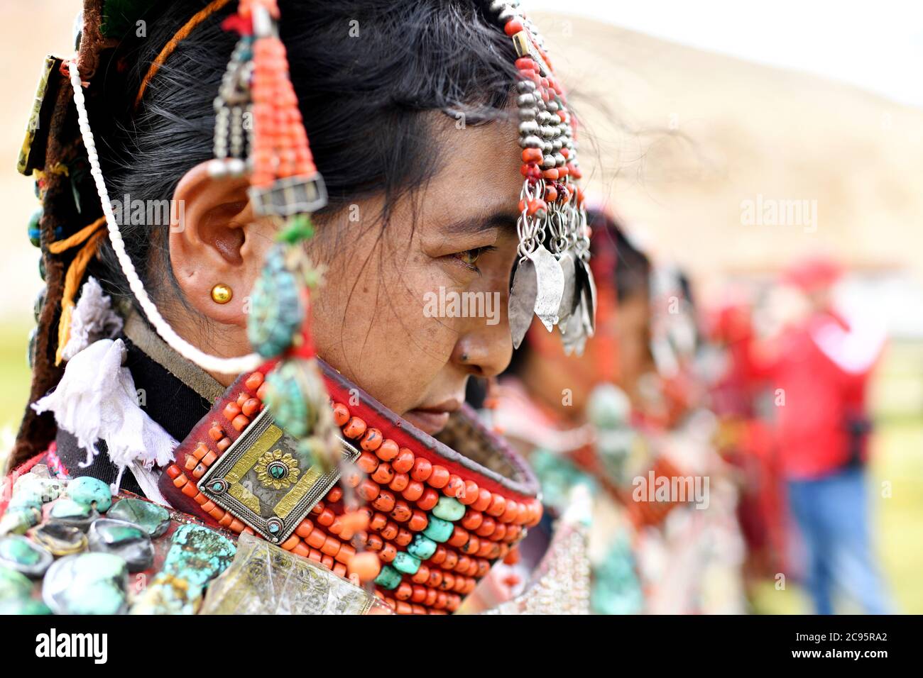 Burang, China's Tibet Autonomous Region. 28th July, 2020. A woman ...