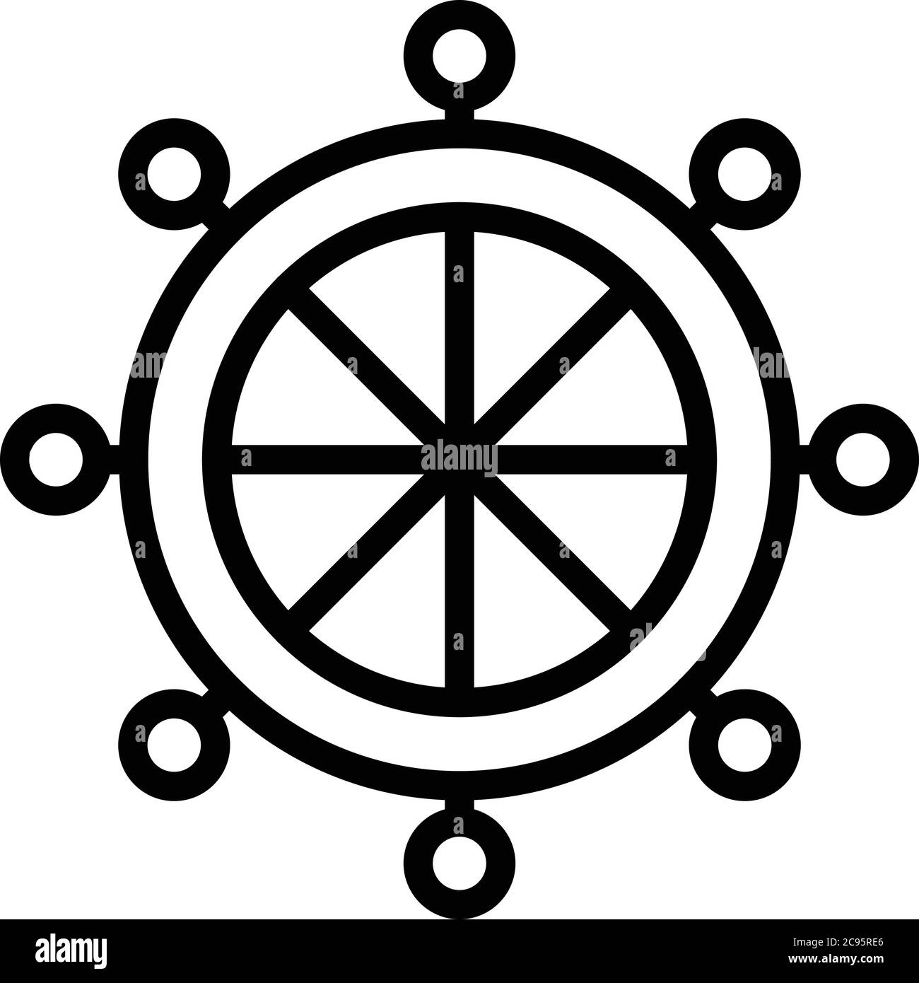 Sailboat ship wheel icon, outline style Stock Vector Image & Art - Alamy