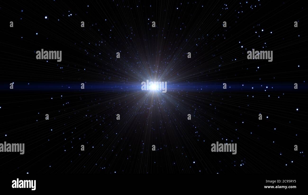 particle light explosion in space, illustration render Stock Photo - Alamy