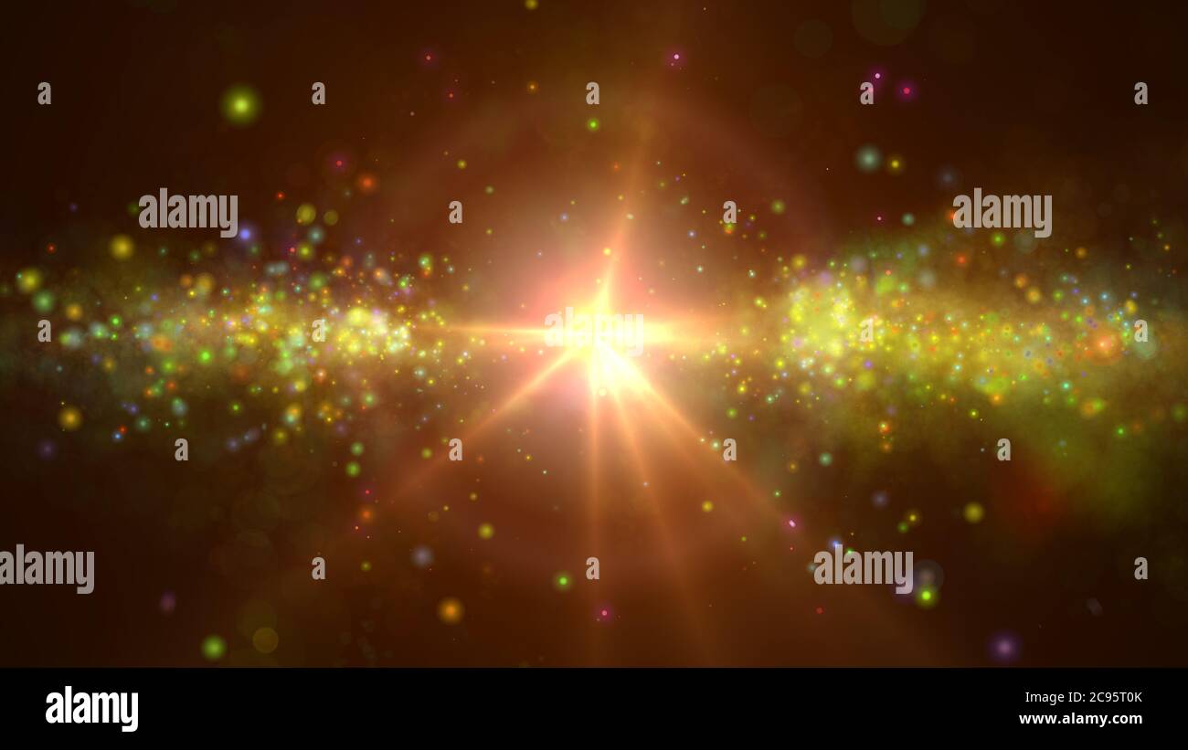 Star explosion in a galaxy of an nebula. illustration render Stock ...