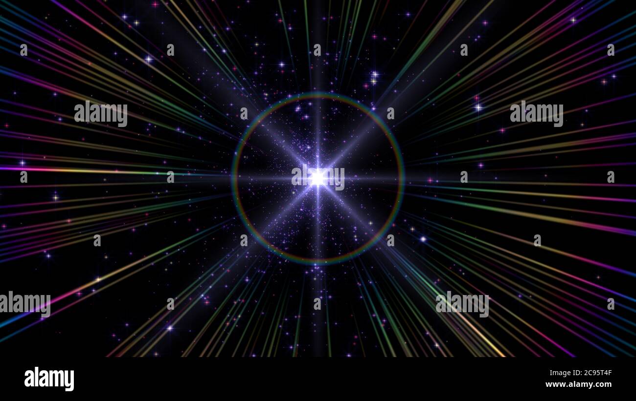 star explosion in space, star ray, 3d render illustration Stock Photo ...