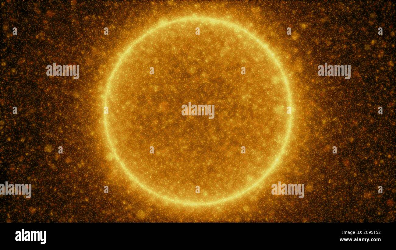 Abstract particles sun solar flare particles illustration 3d render ...