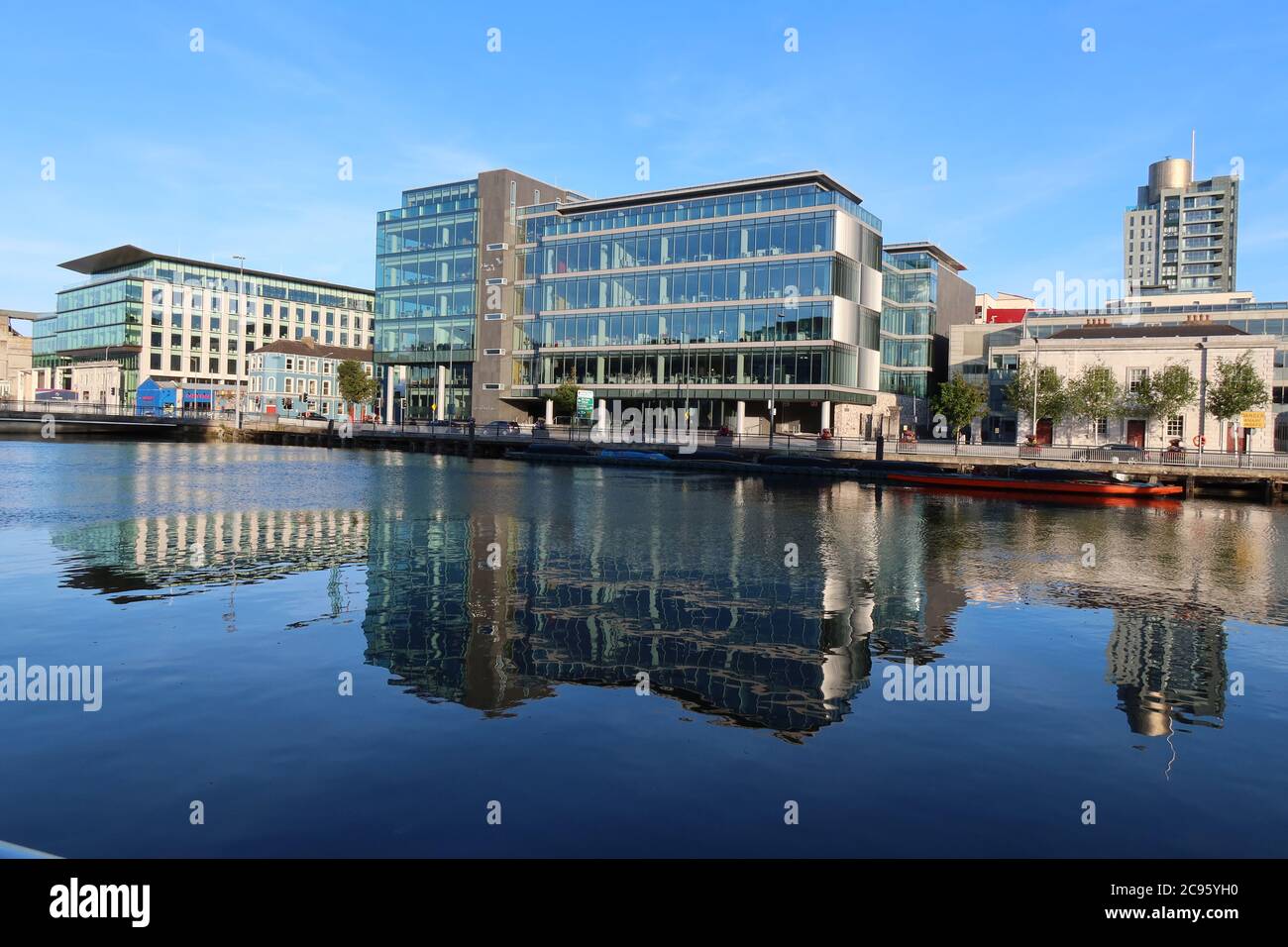City Hall, Albert Quay and the River Lee, City of Cork, County Cork ...