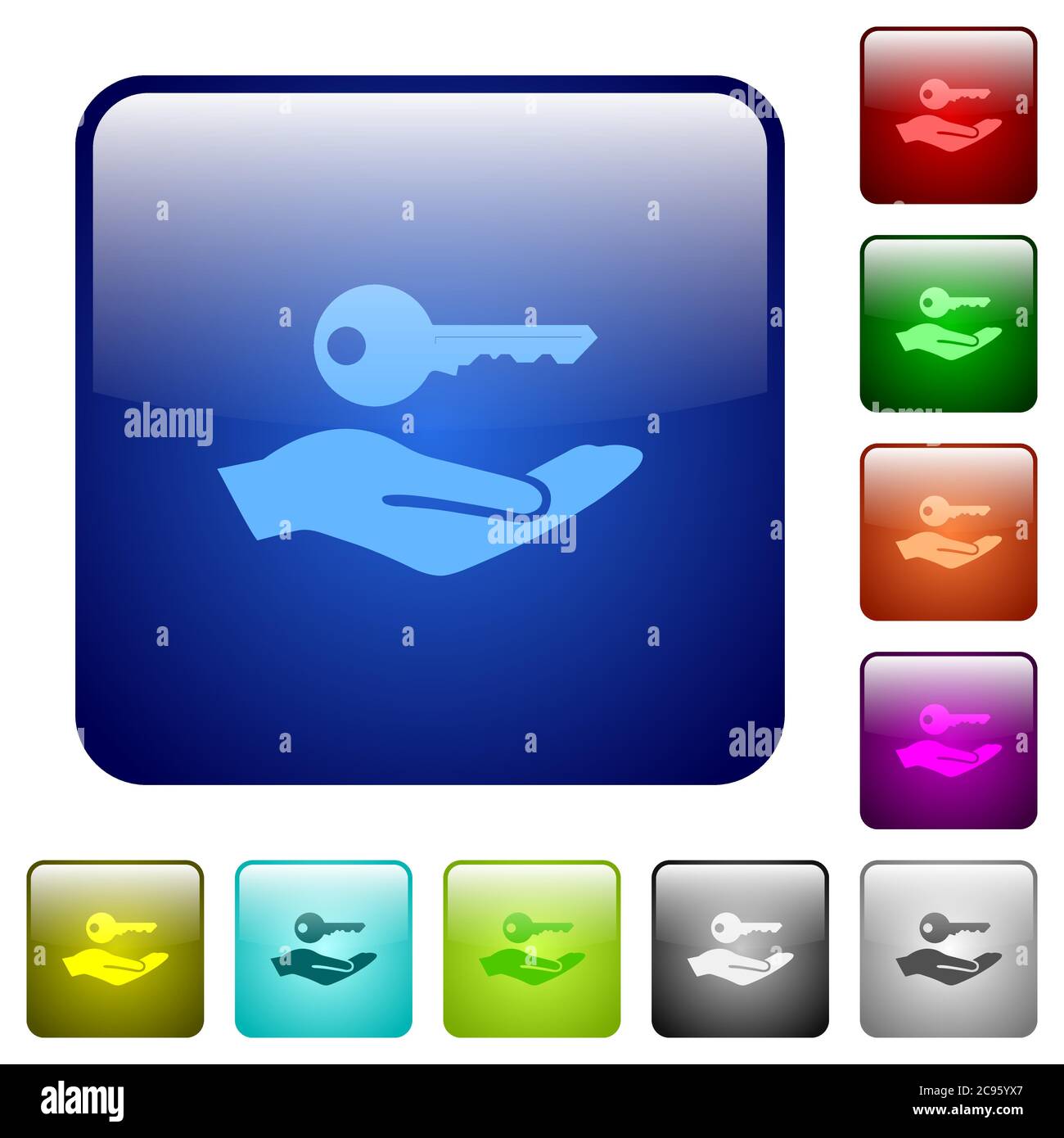 Security service icons in rounded square color glossy button set Stock Vector Image & Art - Alamy