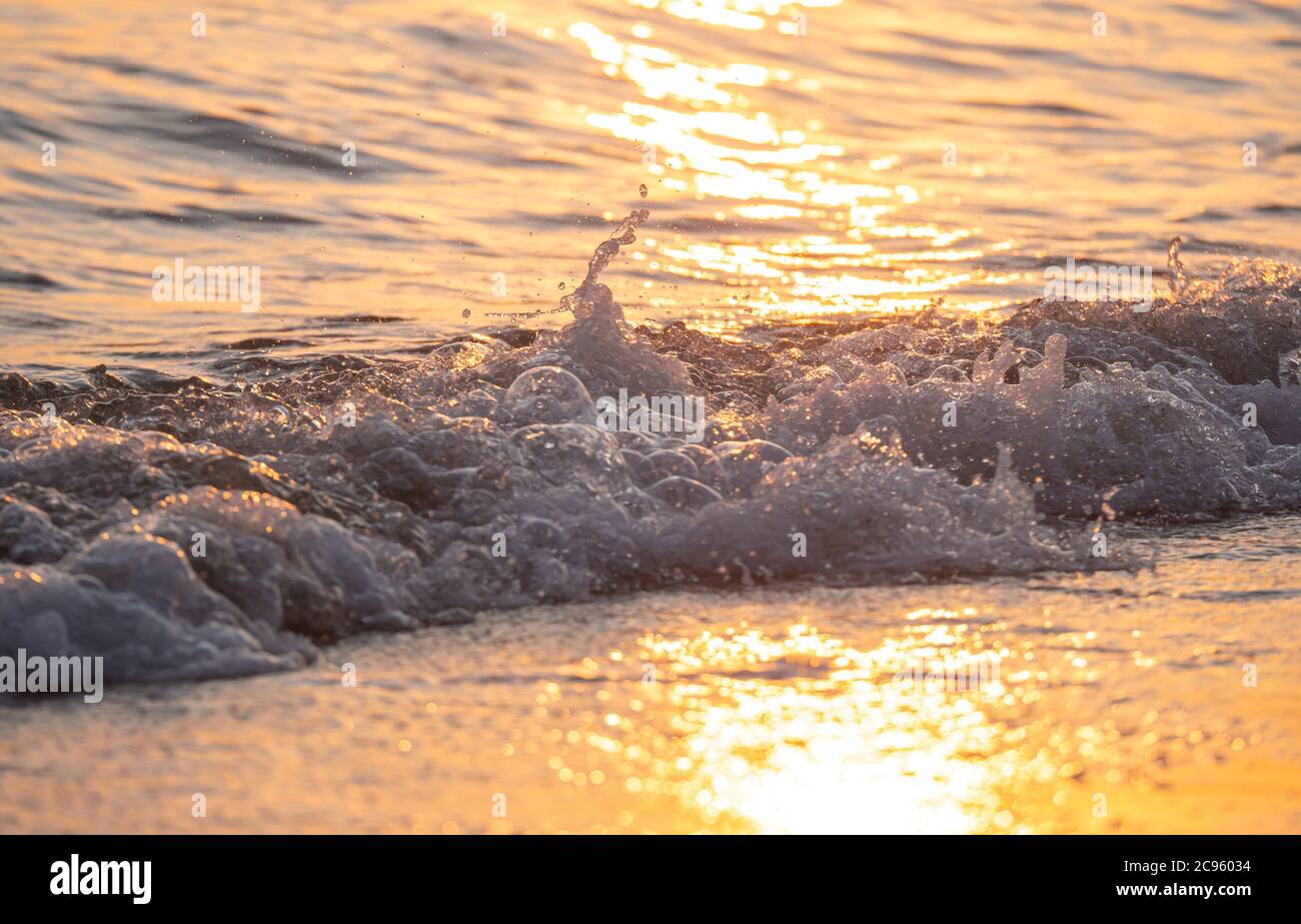 wave splash sea beach macro, close up Stock Photo - Alamy