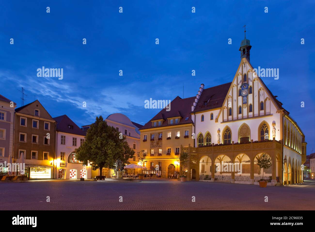 geography / travel, Germany, Bavaria, Amberg, city hall at marketplace ...