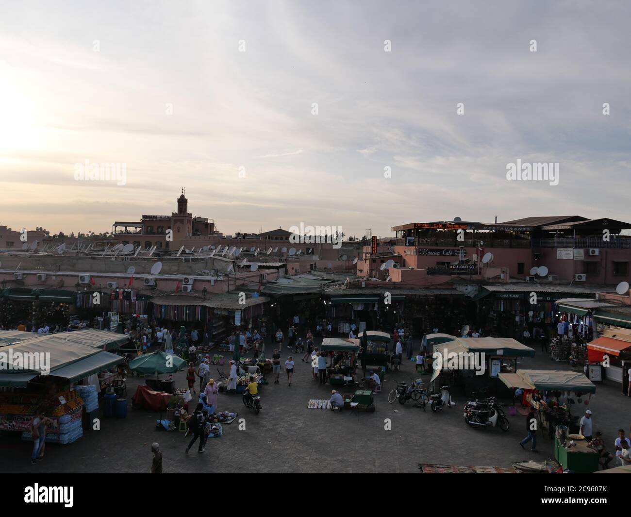 MARRAKECH, MOROCCO - September 23 2019: Square and market place in ...
