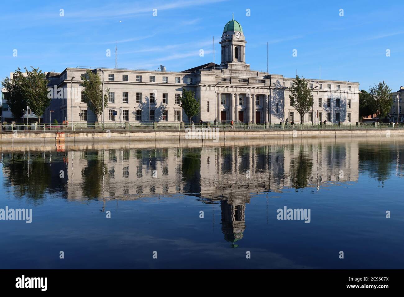 City Hall, Albert Quay and the River Lee, City of Cork, County Cork ...