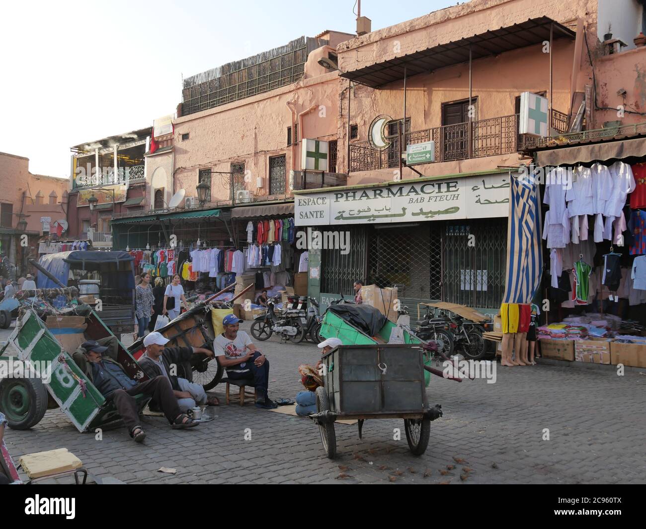 MARRAKECH, MOROCCO - September 23 2019: Square and market place in ...
