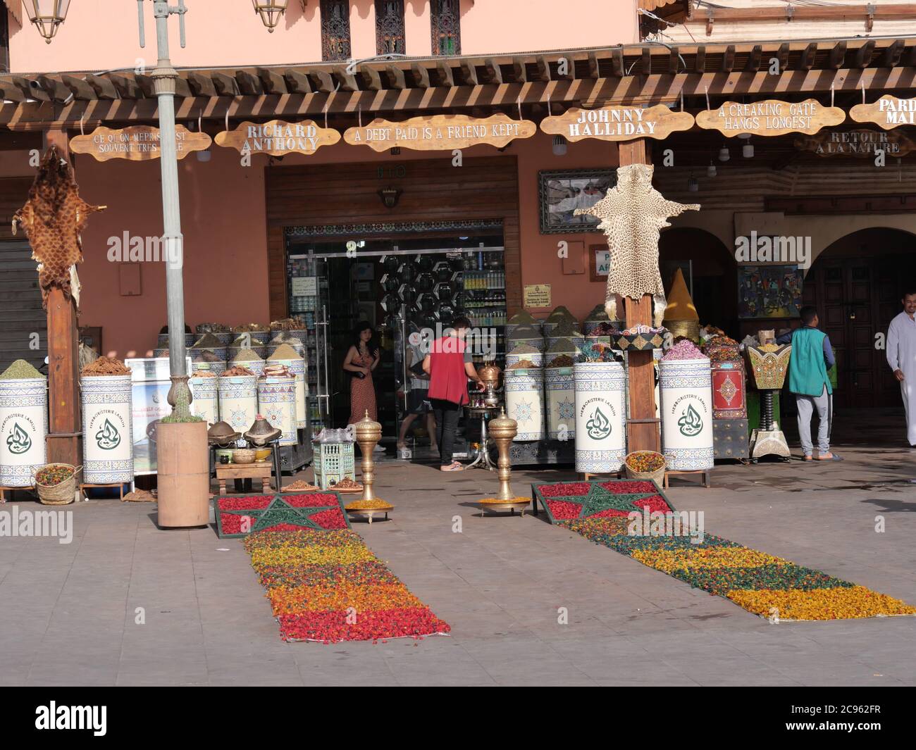 MARRAKECH, MOROCCO - September 23 2019: Square and market place in ...