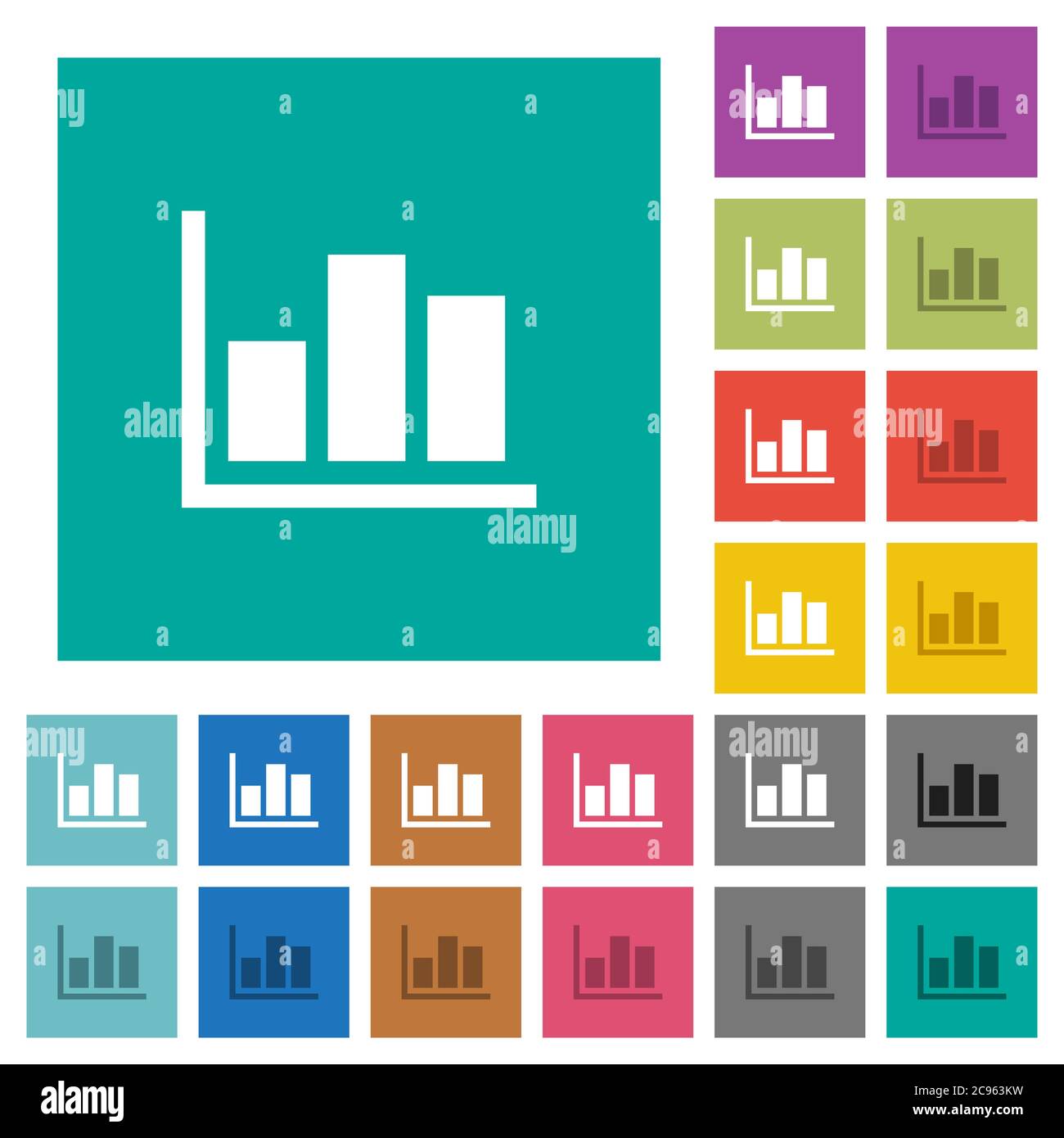 Statistics multi colored flat icons on plain square backgrounds ...