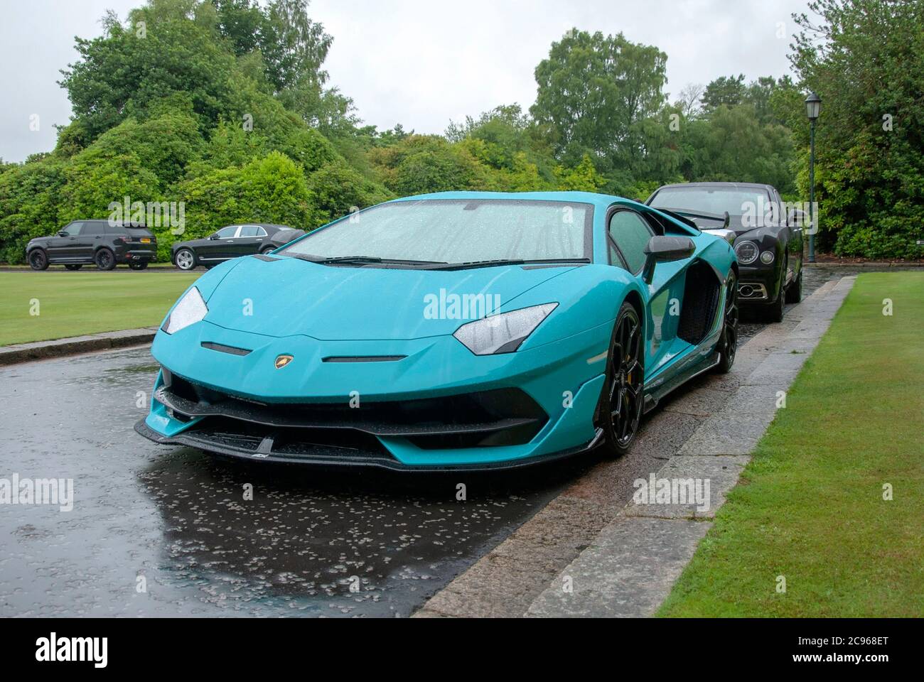 2019 model teal blue lamborghini aventador svj sports car front hi-res ...