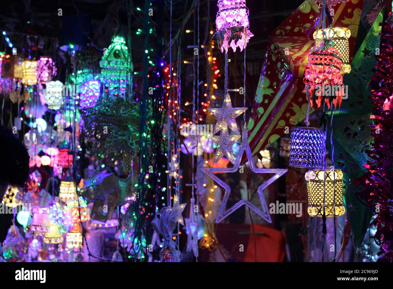 Dark and Lights decoration on sell at a open shop, kolkata. Decorated ...