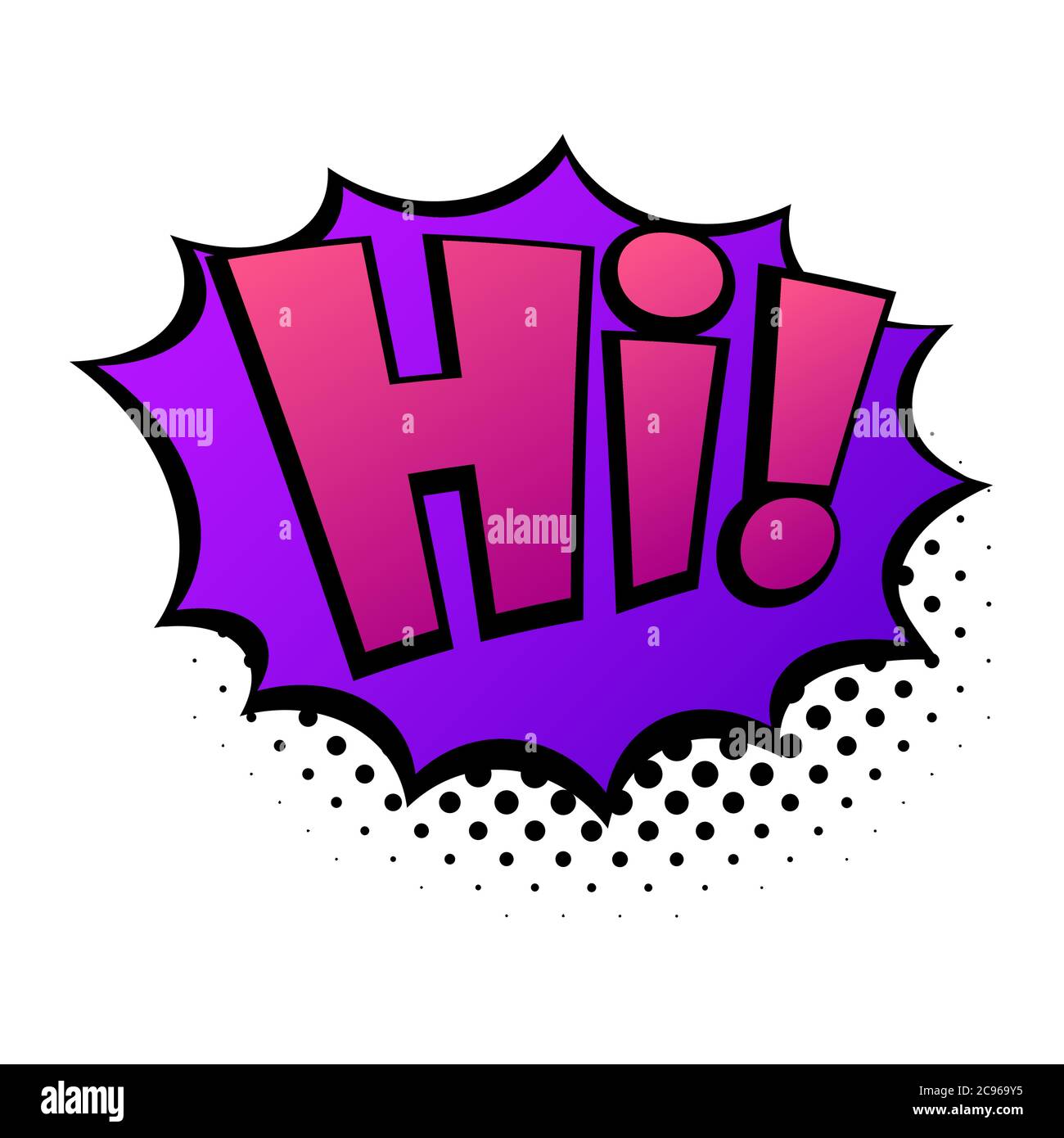 Hi! speech bubble in Stock Vector Images - Alamy