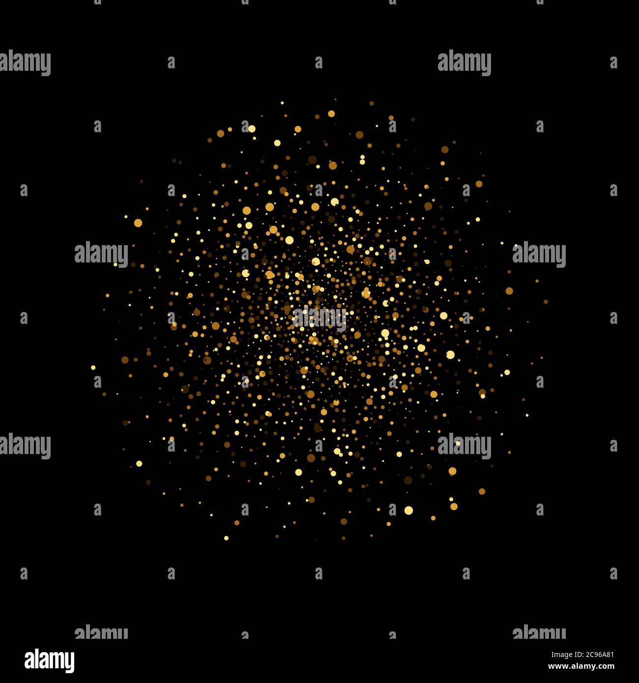 Gold sparkles on black Stock Vector Images - Alamy