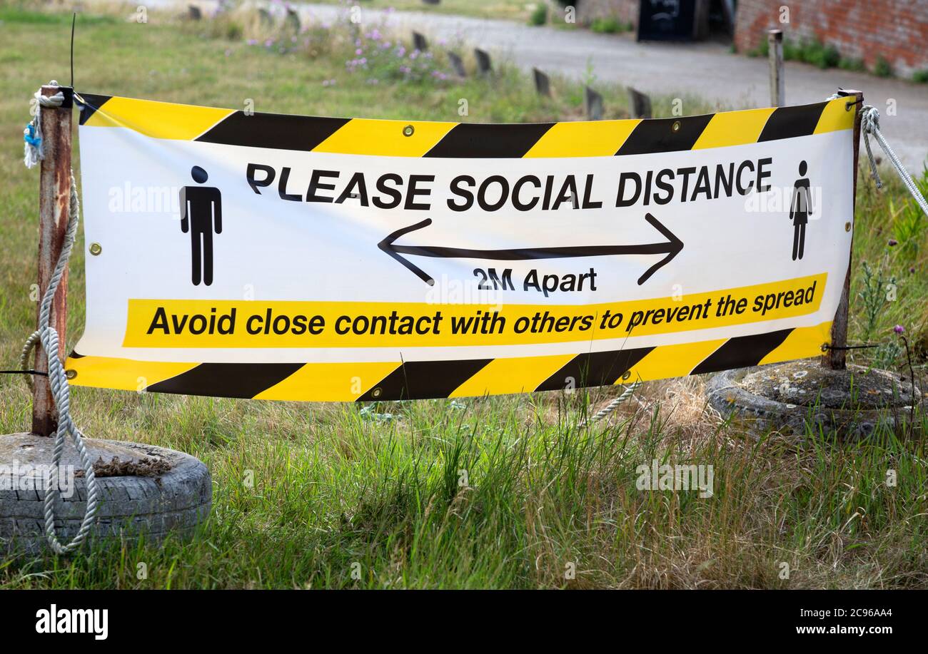 Please Social Distance 2 metres apart banner Avoid close contact with ...
