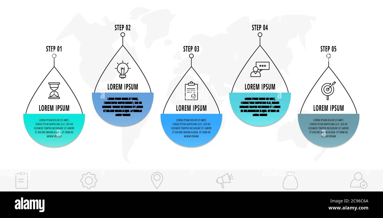 Vector infographics drop with 2 steps. Line flat template. Used for ...