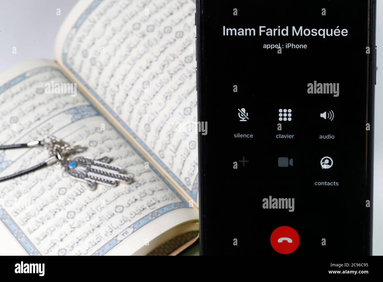 Image on a smartphone. Call to the Imam of the mosque. France Stock ...
