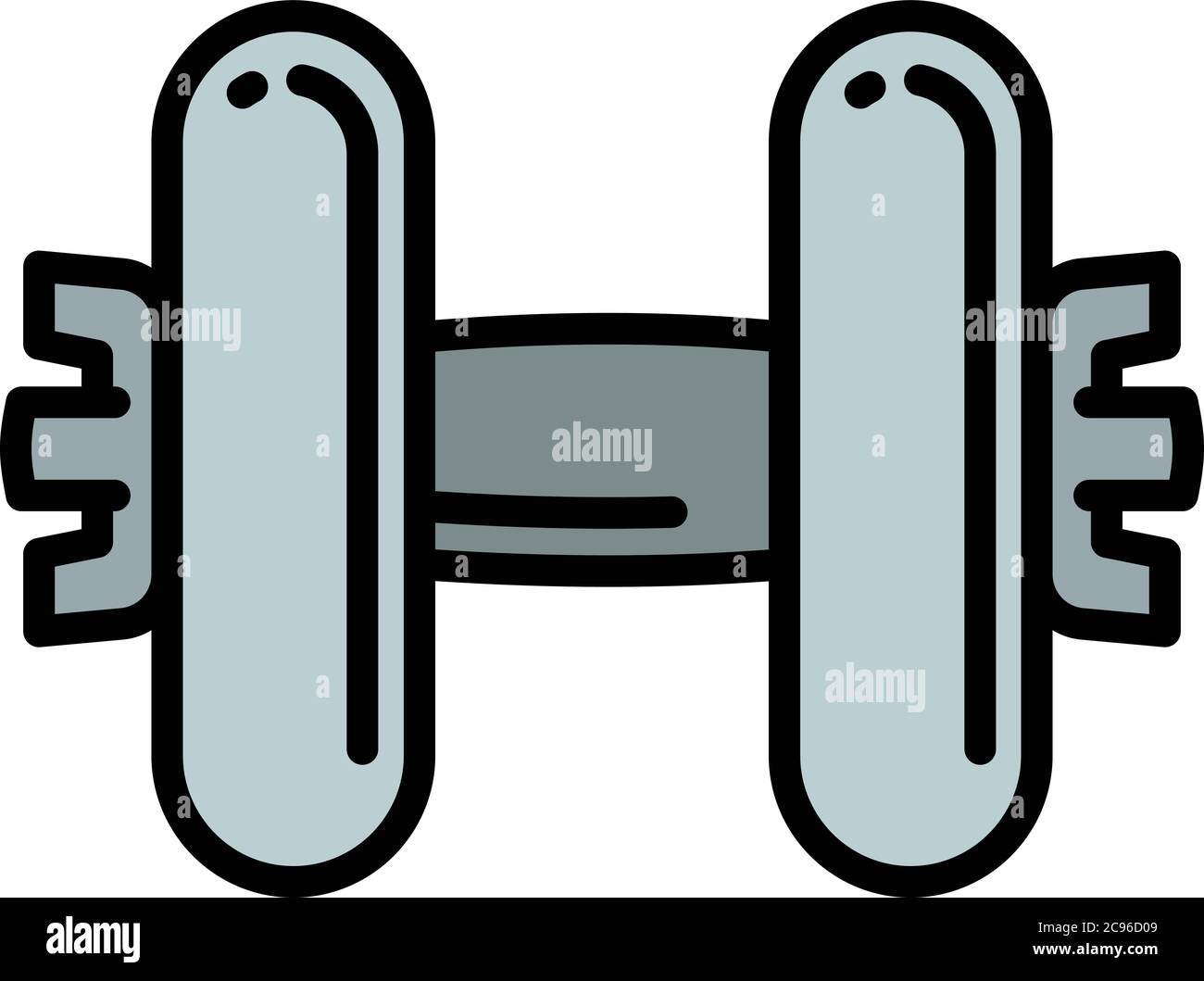 Gym dumbbell icon. Outline gym dumbbell vector icon for web design isolated on white background ...