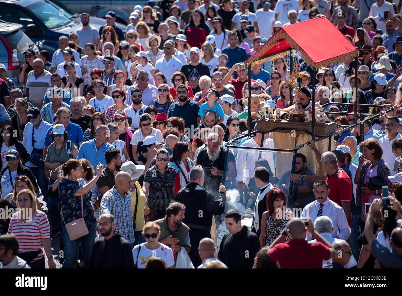 Christian procession in the town of Annaya in northern Lebanon from the ...