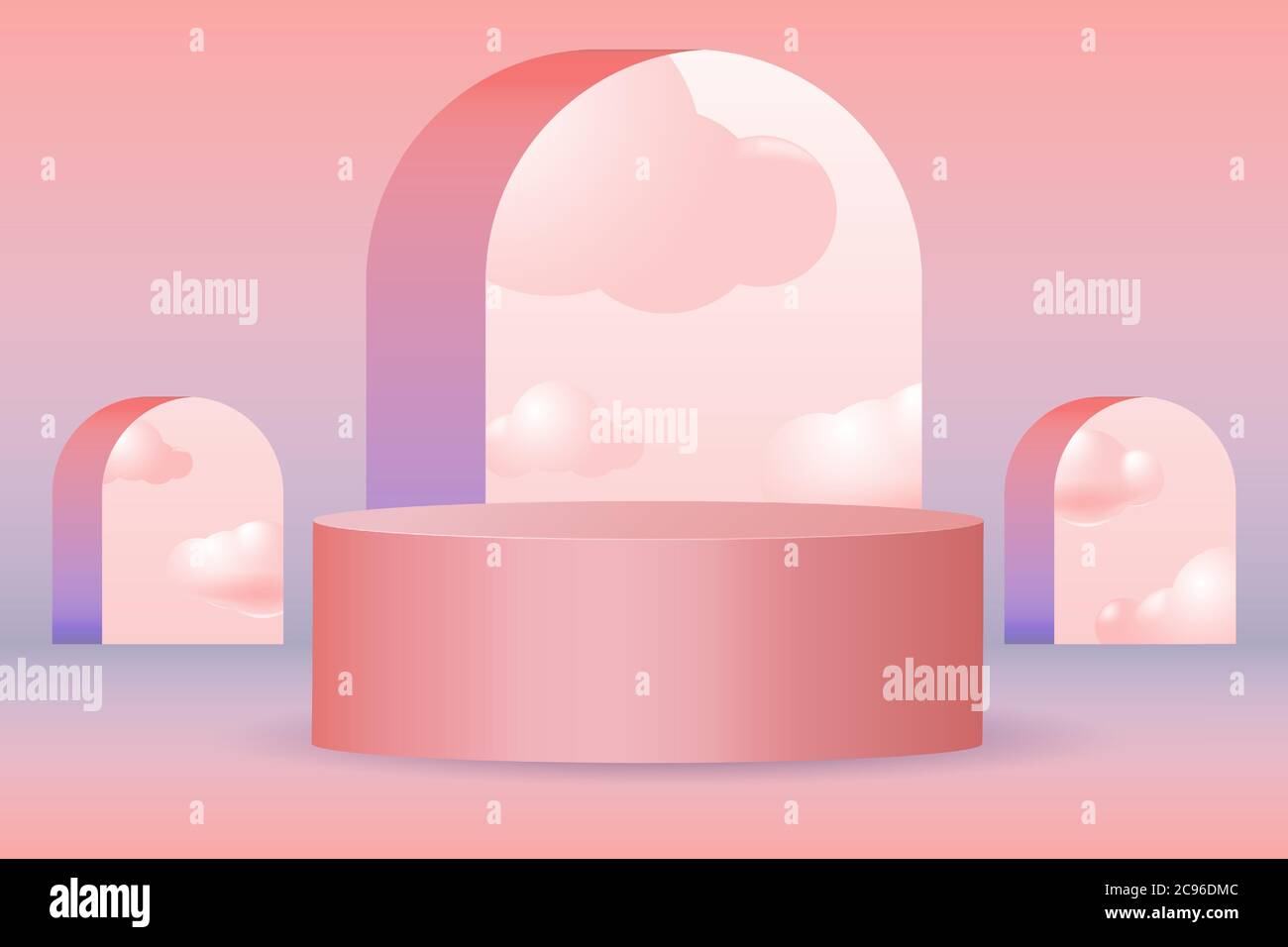 Pink cylinder podium stage Stock Vector Images - Alamy