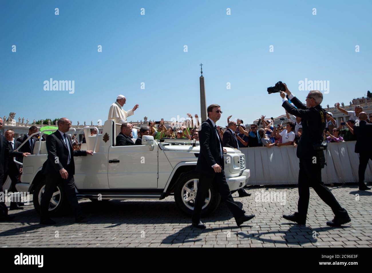 Pope Francis blesses the faithful at the end of his weekly general ...
