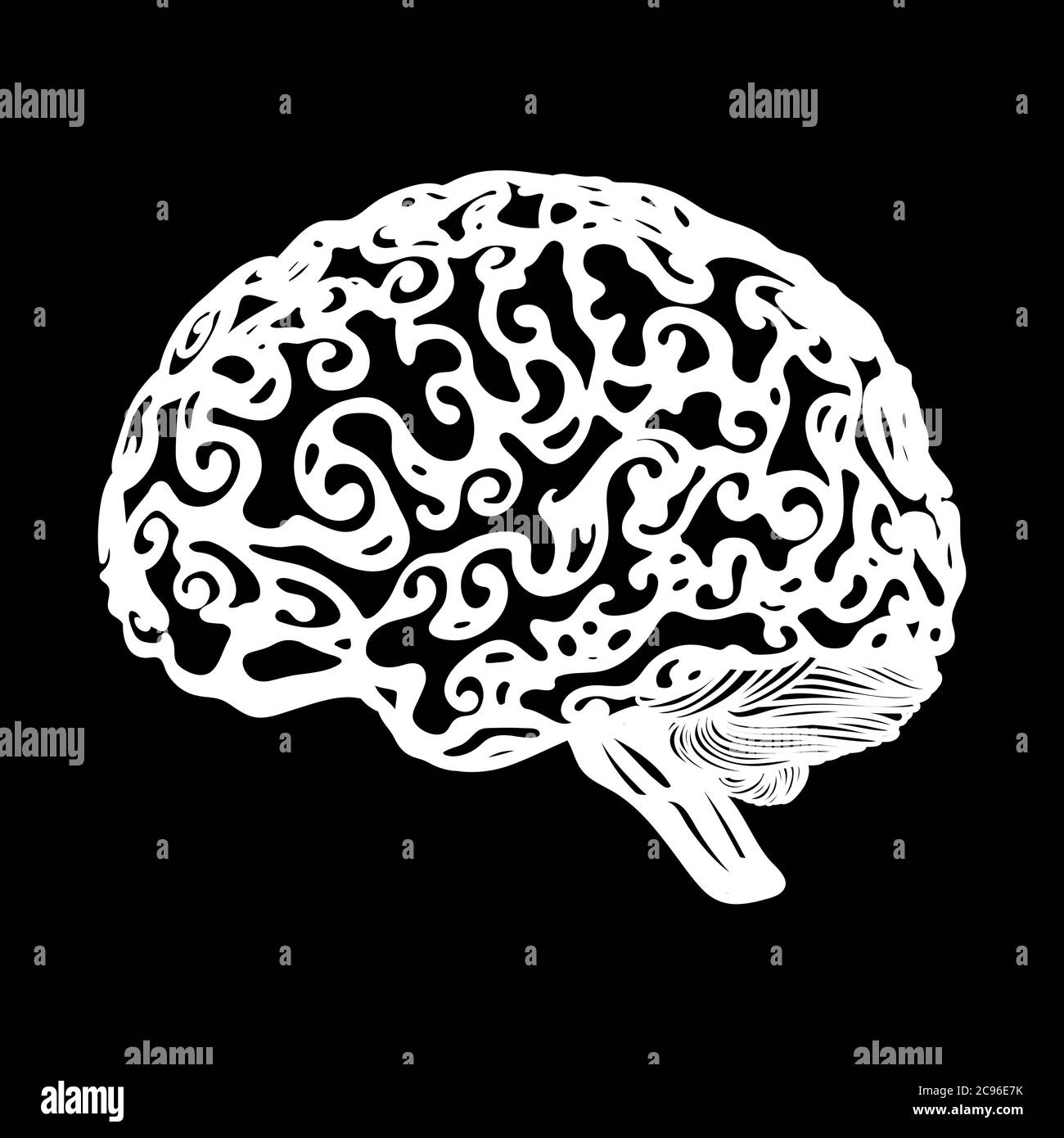 Abstract illustration with curls, of a human brain Stock Vector Image ...