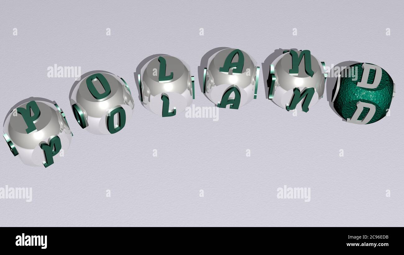 combination of poland built by cubic letters from the top perspective ...