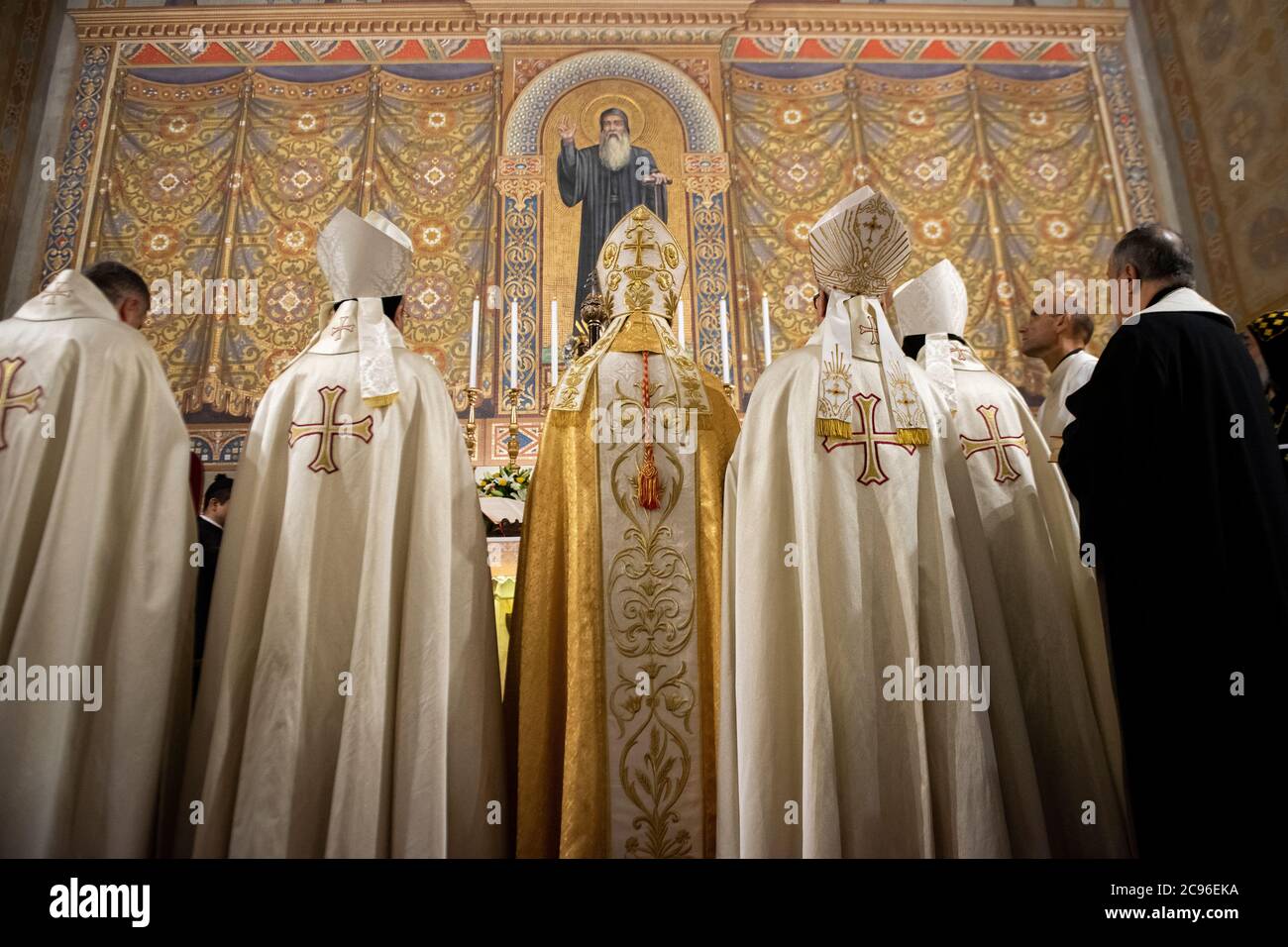 Patriarch Cardinal Bechara Boutros El Rai presides a Holy Mass to ...