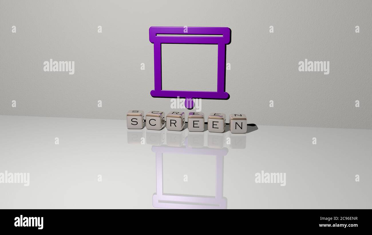 3D graphical image of SCREEN vertically along with text built by ...