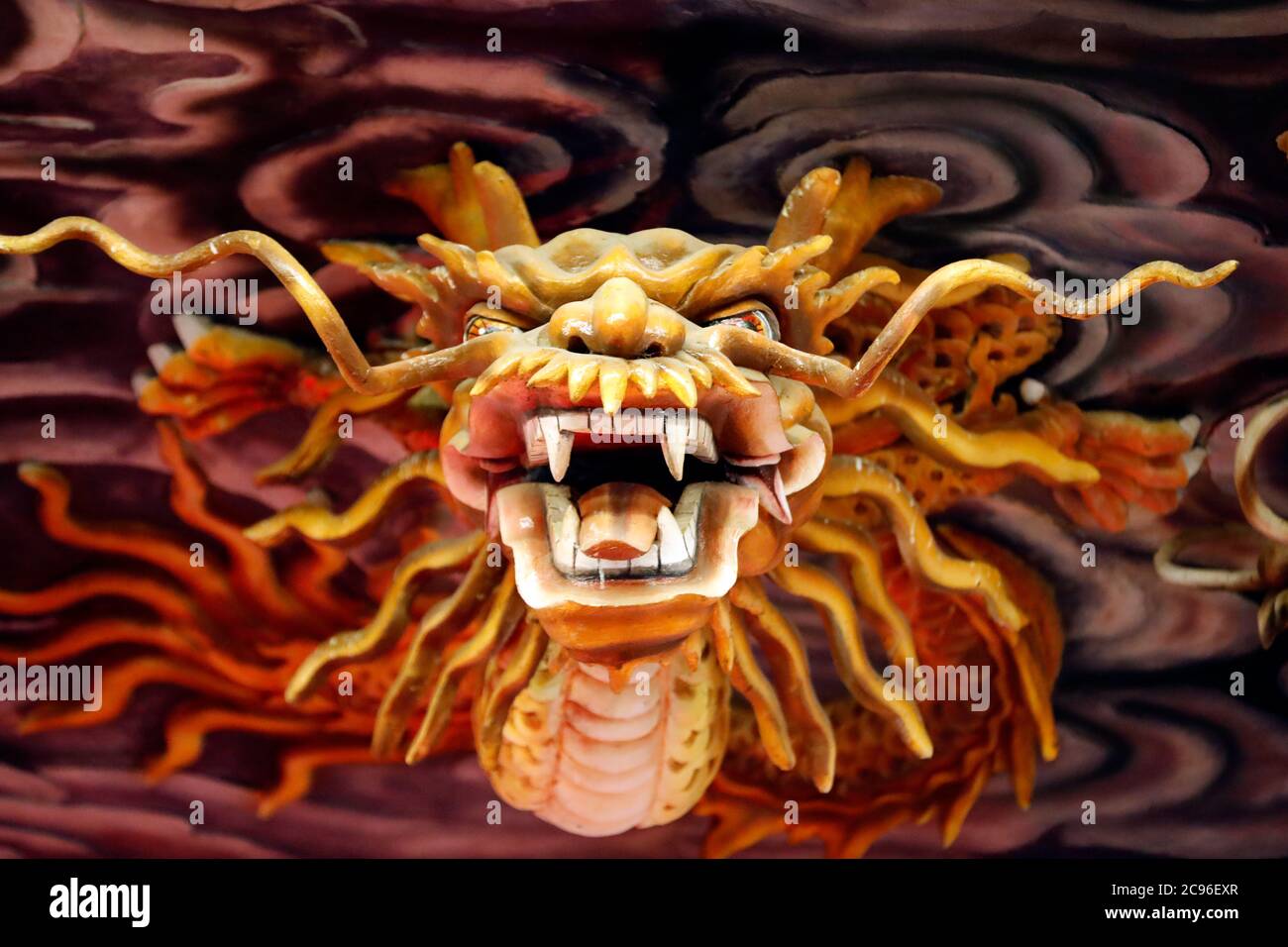 Thien Ung buddhist temple. Dragon is the symbol of yang. Quy Nhon ...