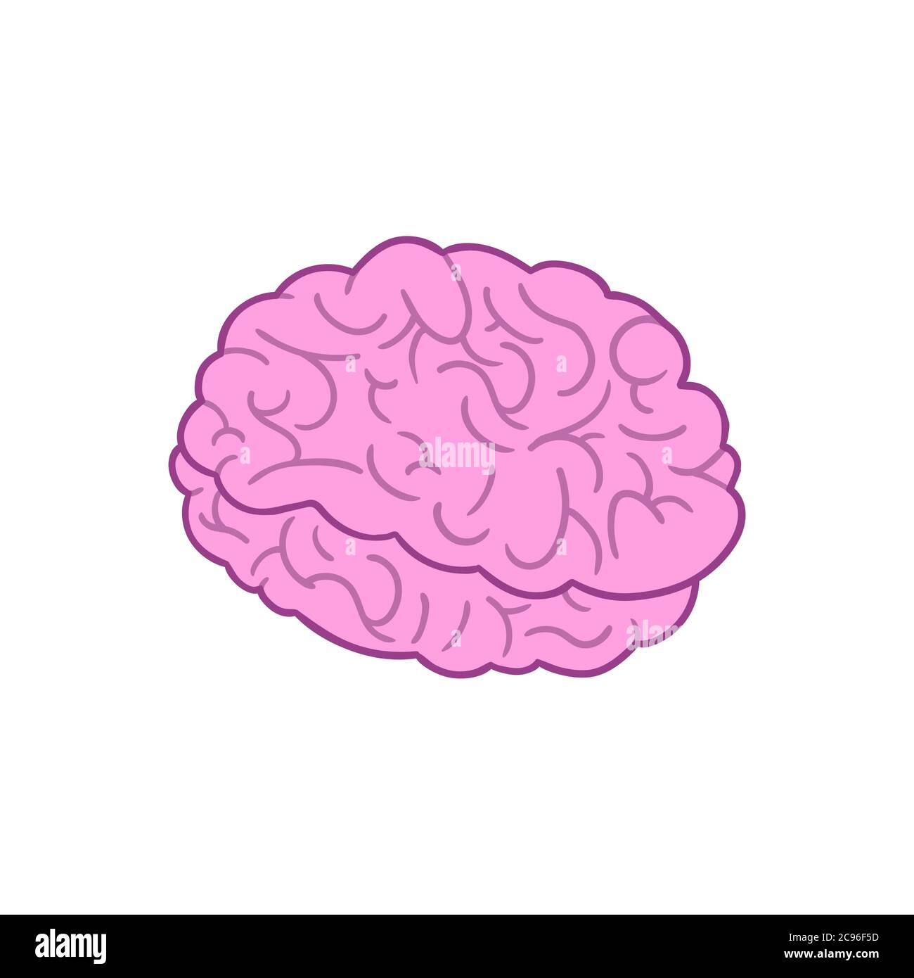 Purple cartoon brain from the side Stock Vector Image & Art - Alamy