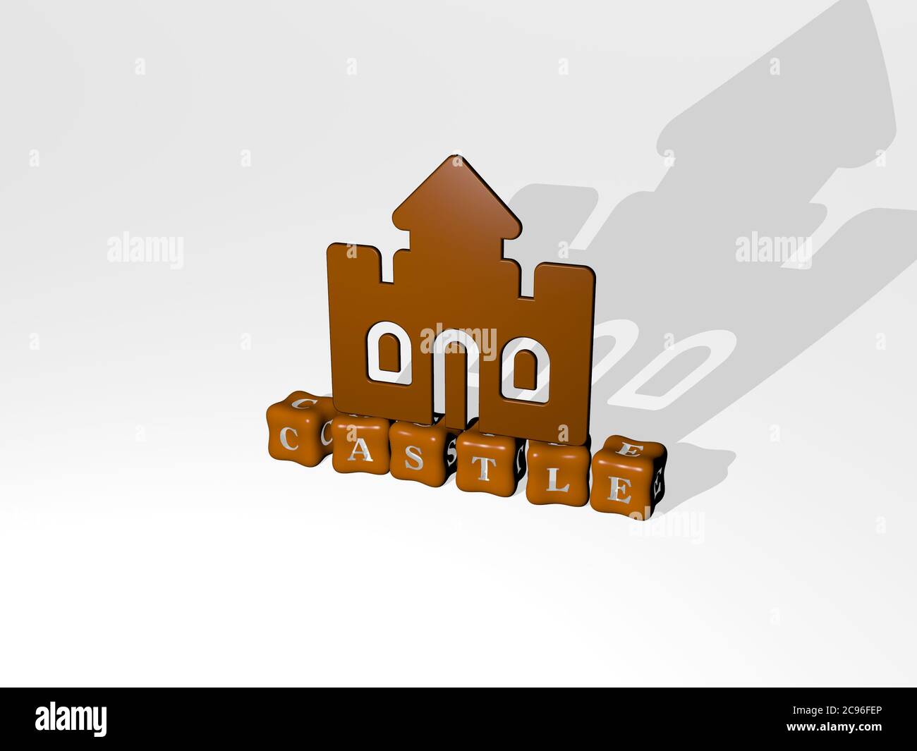 3D graphical image of CASTLE vertically along with text built by ...