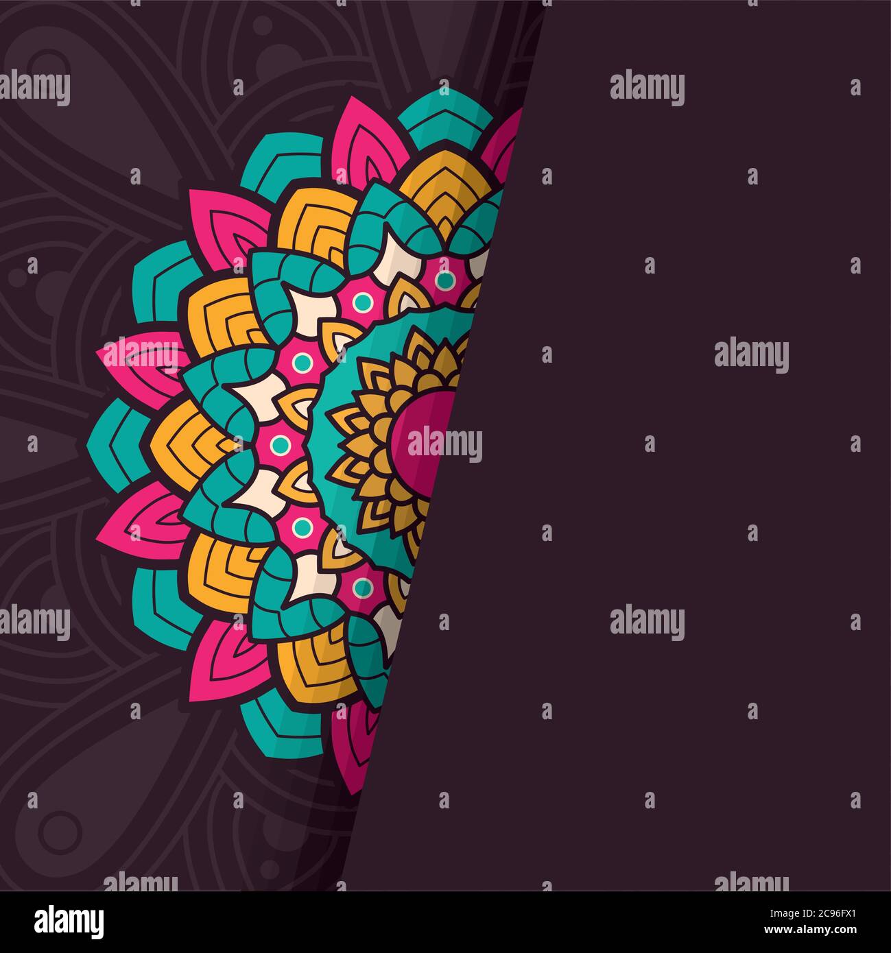 decorative floral monochrome mandala ethnicity frame in black ...