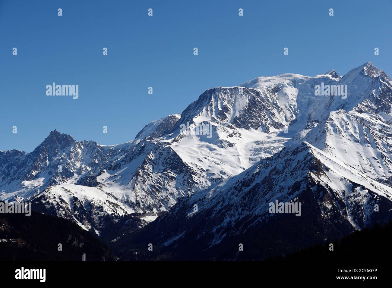 French Alps. Mont-Blanc massif in winter. Saint Gervais. France Stock ...