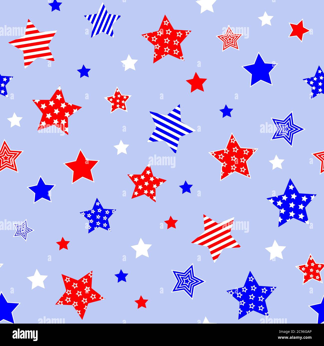 Red blue white stars on light blue background. Independence day 4th ...