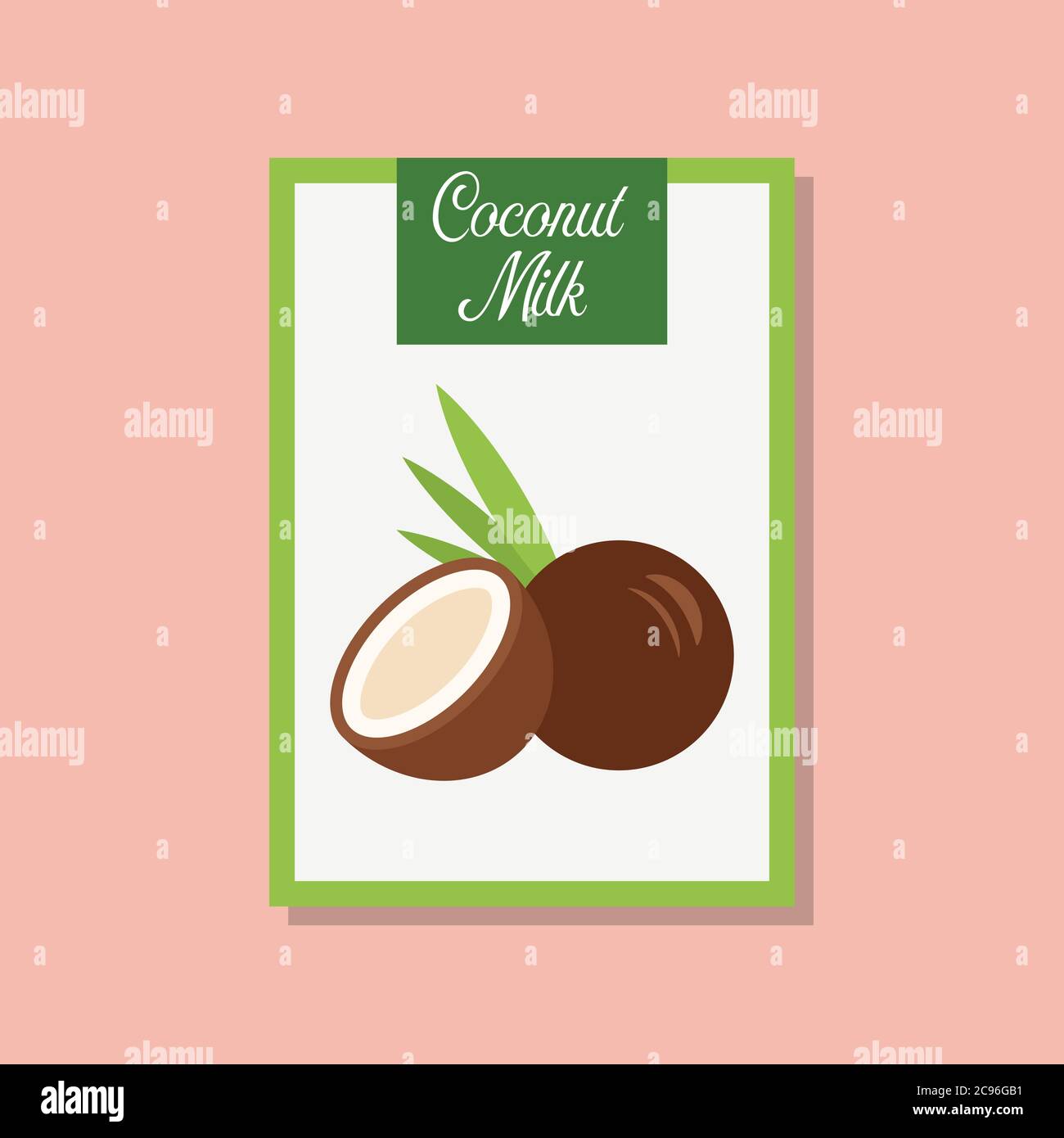 Coconut milk icon in flat style. Vector illustration Stock Vector Image ...