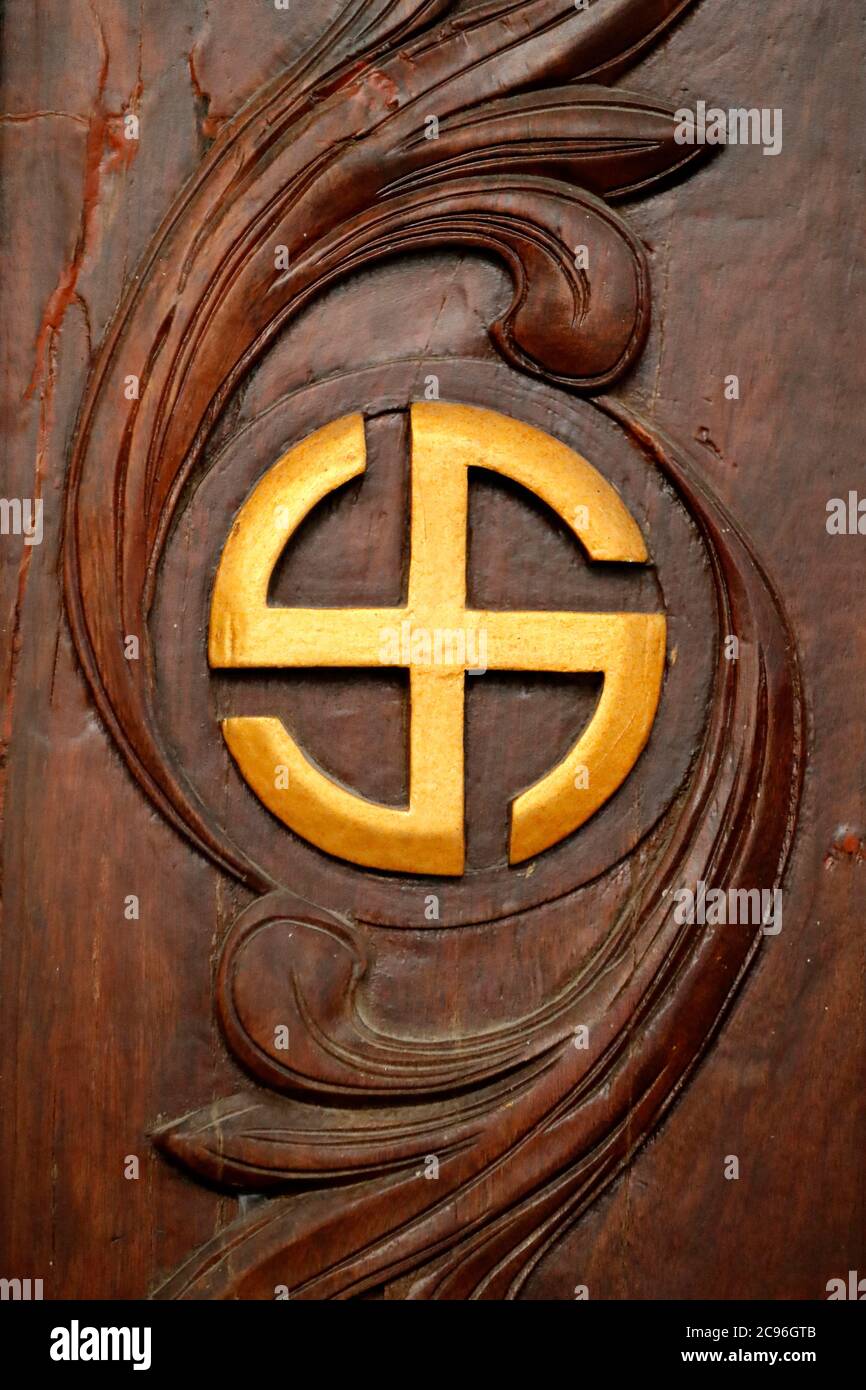 Thien Ung buddhist temple. The swastika a symbol of divinity and ...