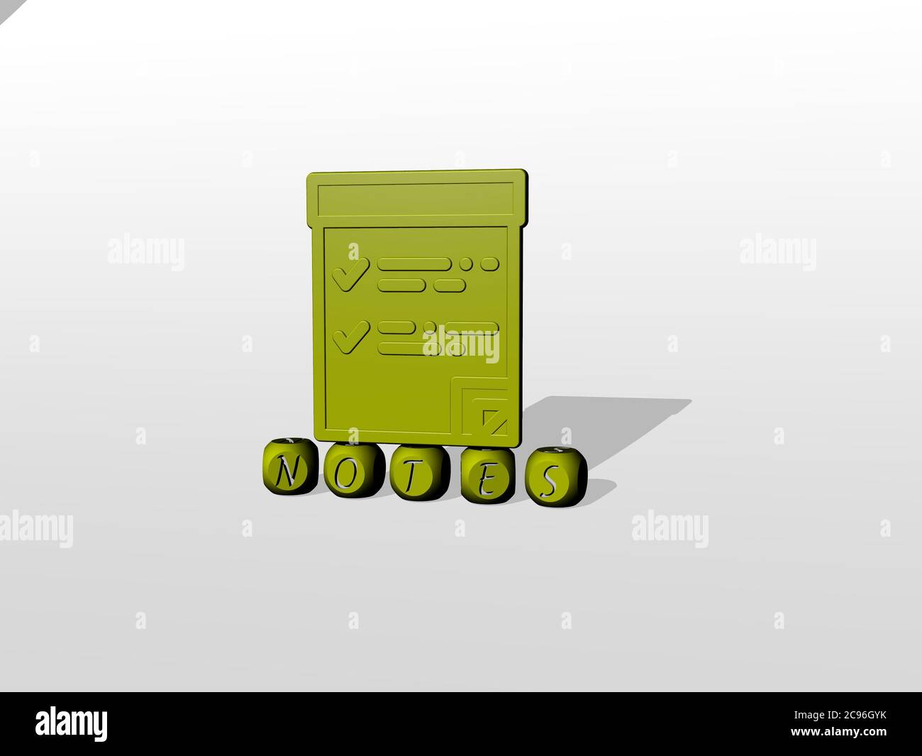 3D graphical image of NOTES vertically along with text built by ...