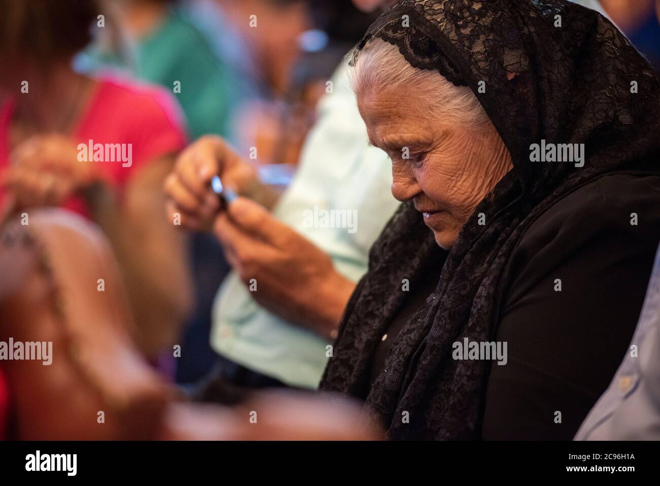 Nohad el Chami, who was healed from hemiplegia by St Charbel, praying ...
