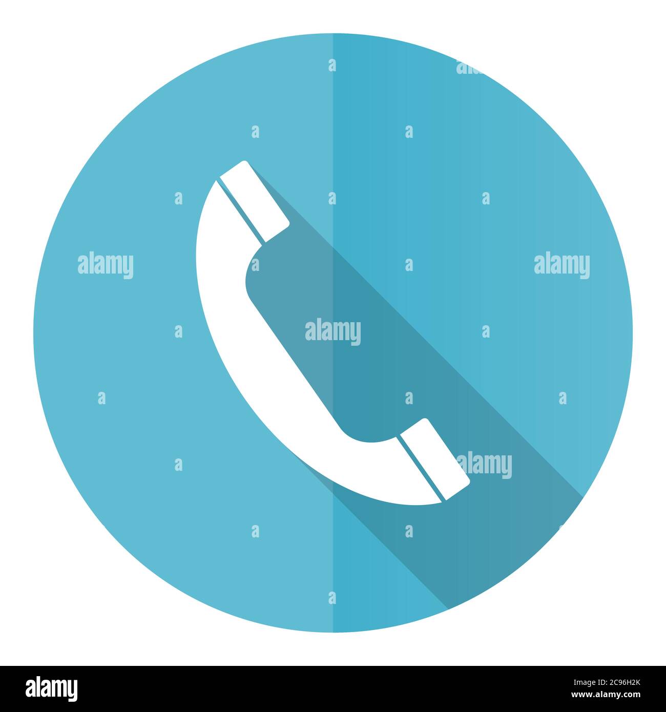 Phone vector icon, call, contact flat design blue round web button ...