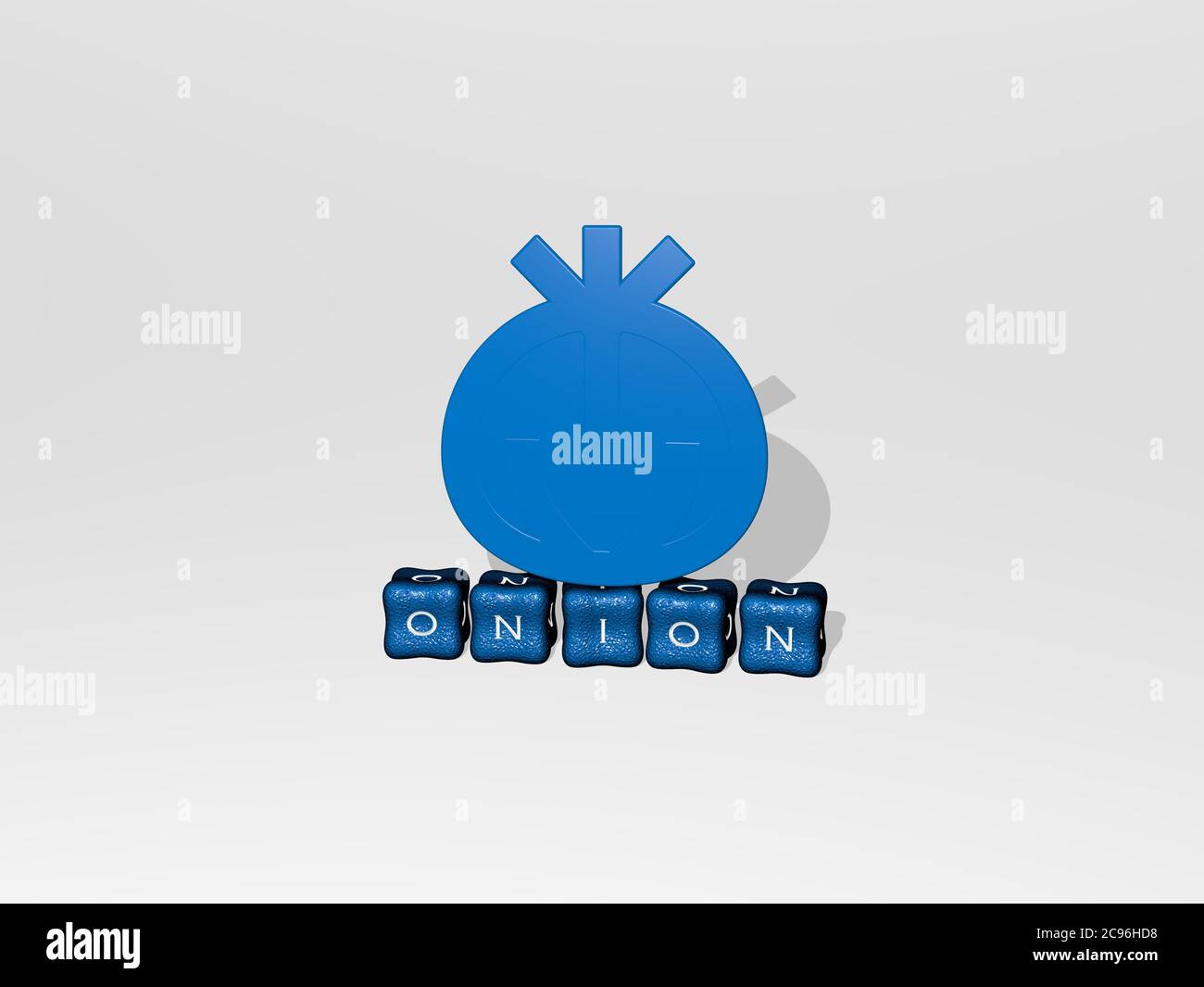 3D representation of ONION with icon on the wall and text arranged by ...
