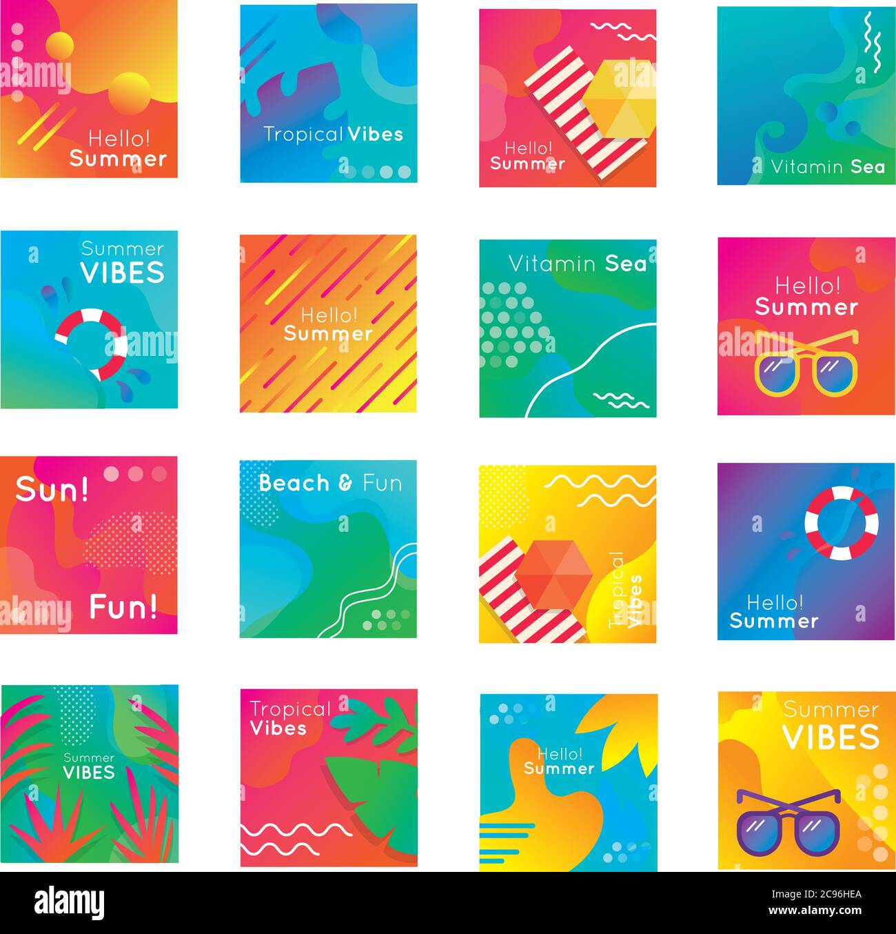 Summer holidays design elements typography hi-res stock photography and ...