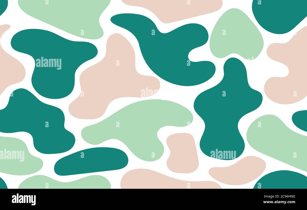 Organic hand drawn shapes. Seamless abstract biology flat pattern with ...