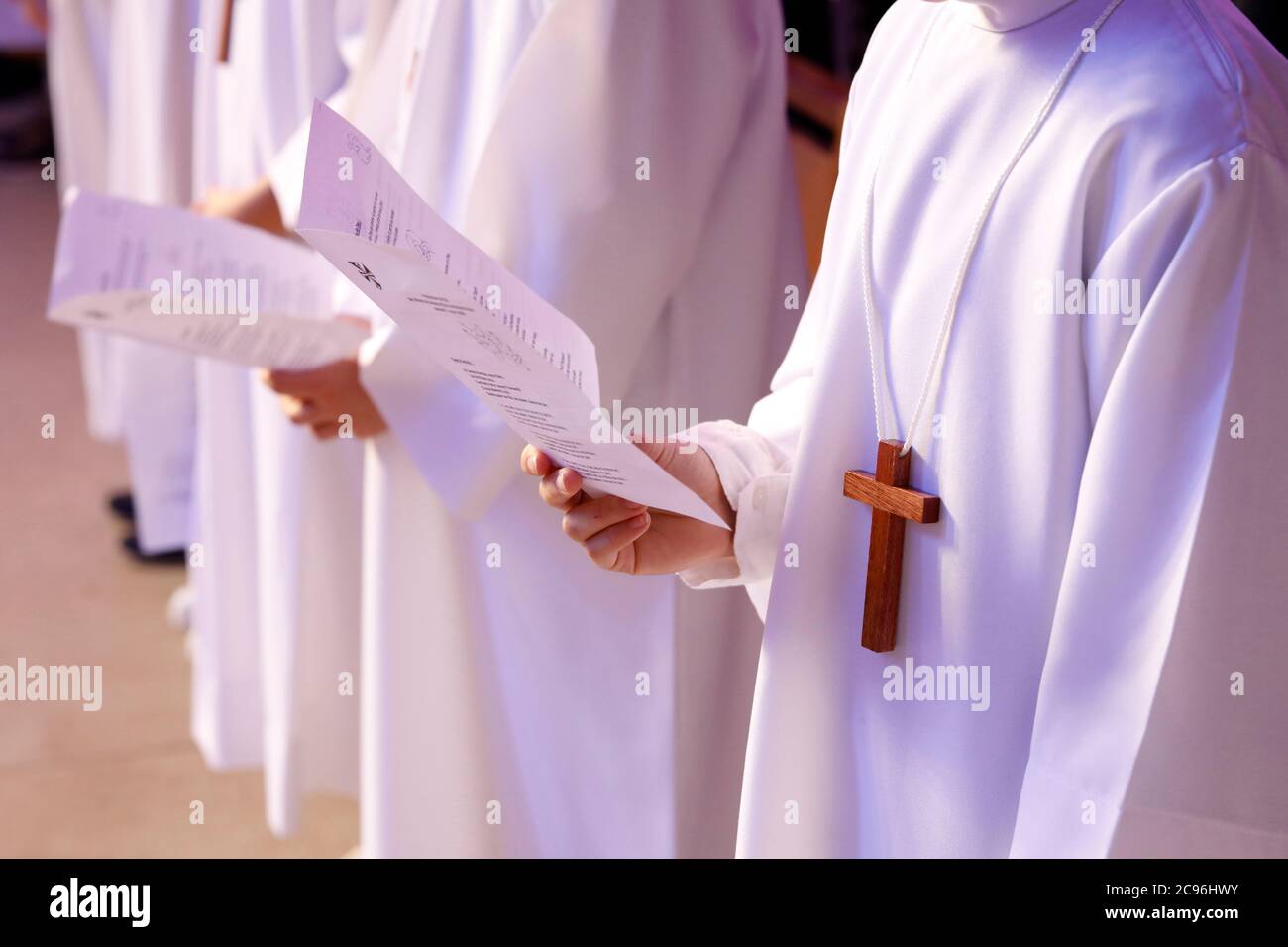 Profession of faith in St Jacques church, Montrouge, France Stock Photo ...
