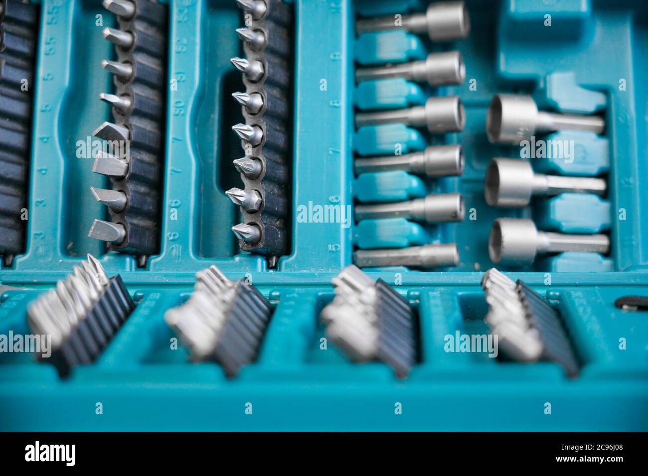 box with a set of screwdriver bits for a screwdriver Stock Photo - Alamy