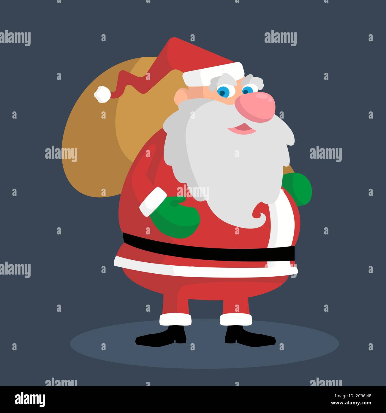 Green santa bag Stock Vector Images - Alamy