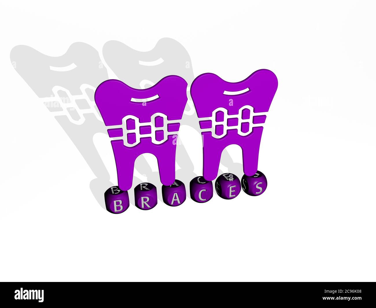 3D graphical image of BRACES vertically along with text built by ...