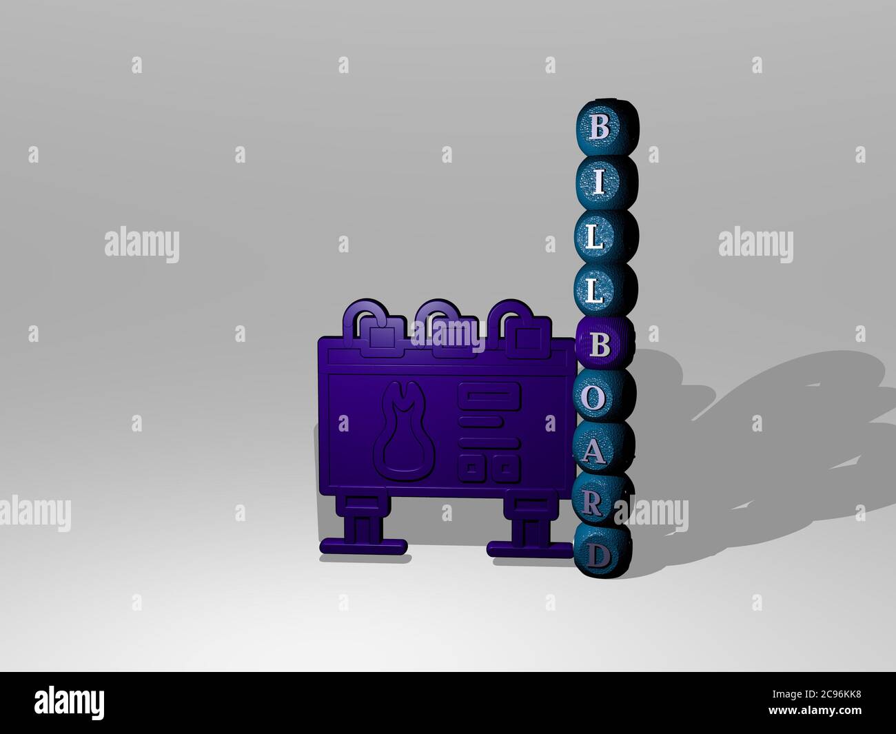 3D graphical image of BILLBOARD vertically along with text built around ...